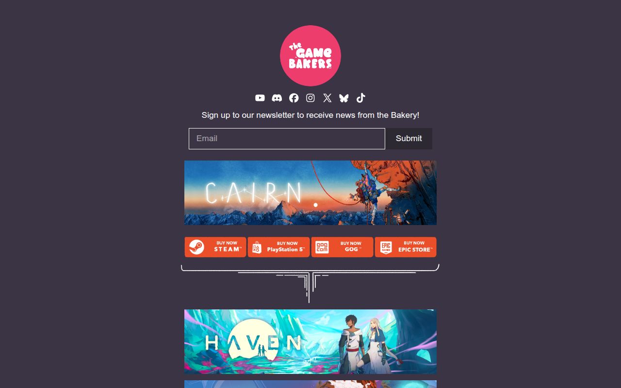 The Game Bakers links